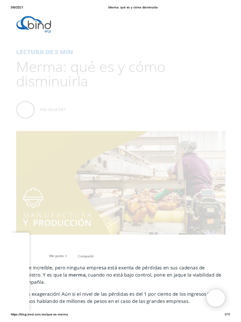 Merma - Qué Es y Cómo Disminuirla | PDF | Planificación de recursos ...