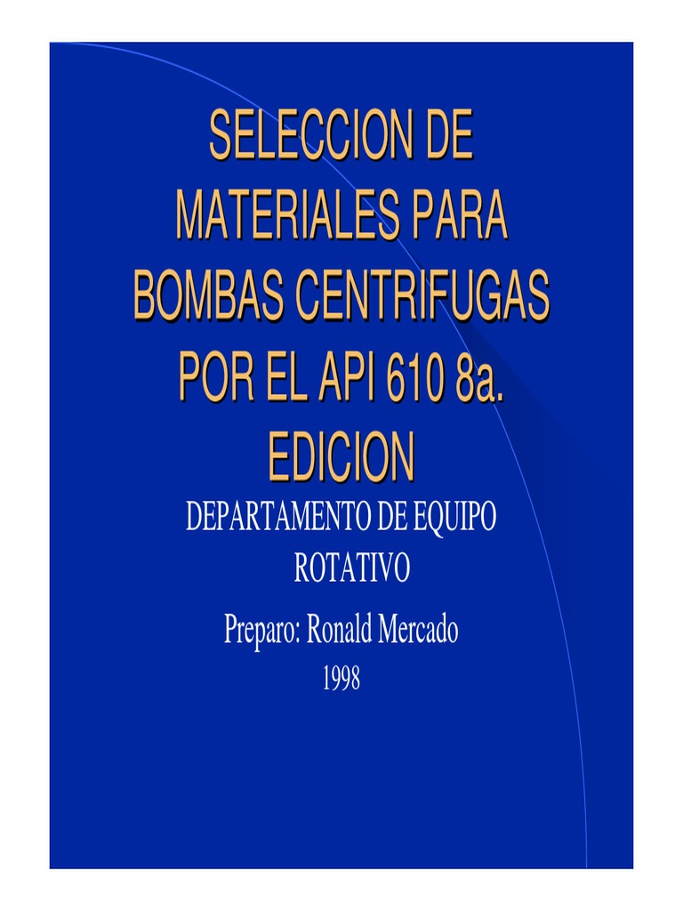 Api 610 | PDF | Acero | Petróleo