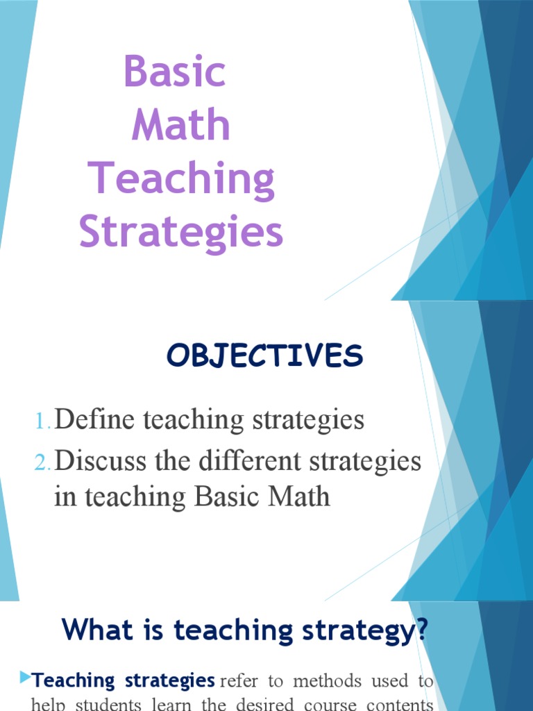 Basic Math Strategies | PDF | Teachers | Learning