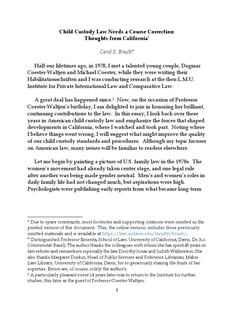 Child Custody Law Needs A Course Correction Full | Download Free PDF ...