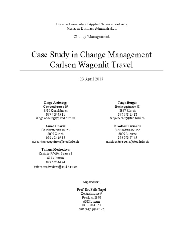 Change Management Case Study Carlson Wag | PDF | Communication ...