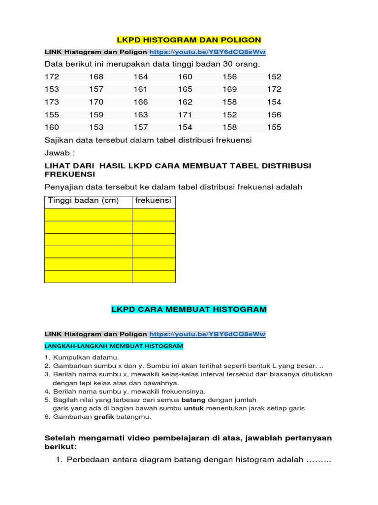 Membuat Histogram dan Poligon Frekuensi | PDF