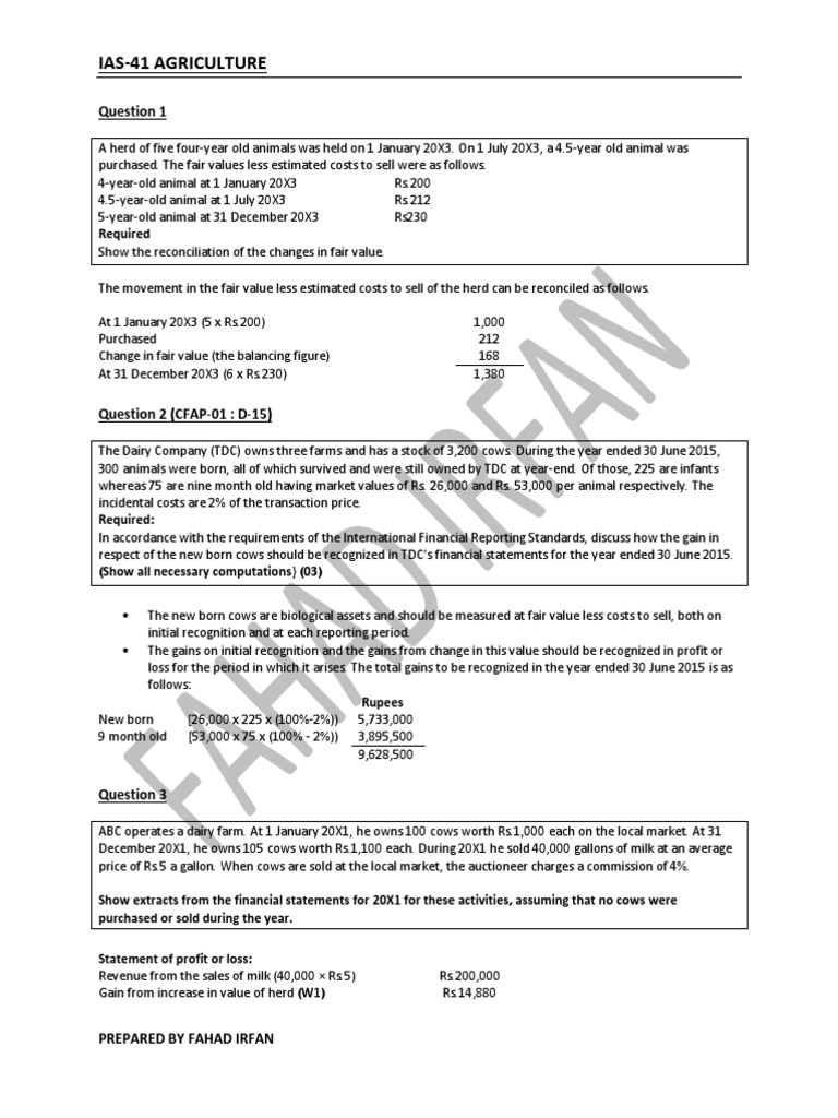 Ias 41 PQ With Sol | PDF | Fair Value | Valuation (Finance)
