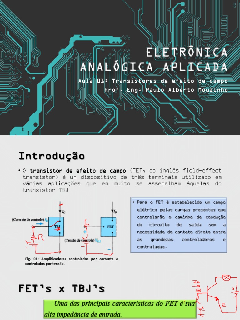 Aula 01 - Transistores de Efeito de Campo | PDF | Transistor de efeito de campo | Transistor
