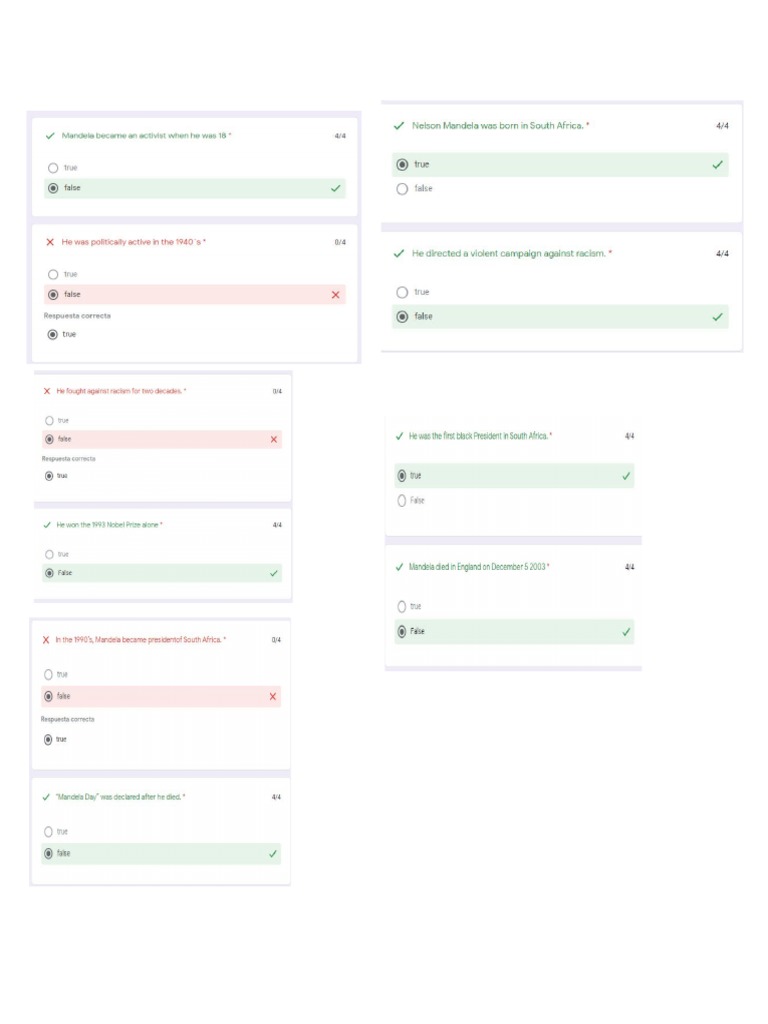 Quiz Nelson Mandela | PDF