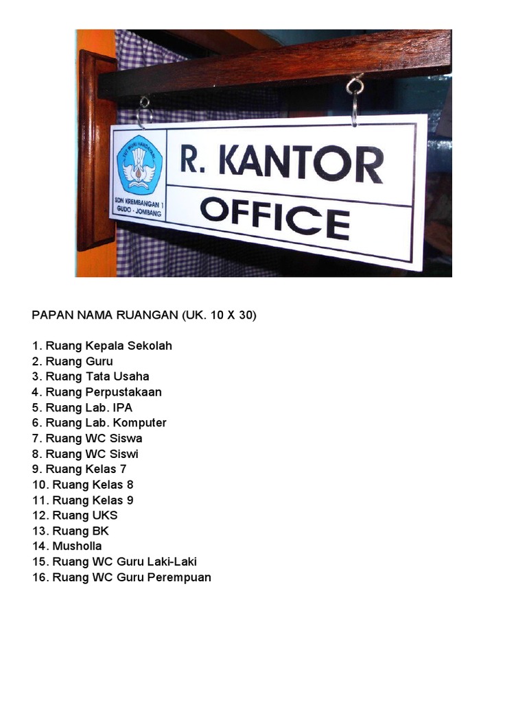 Papan Nama Ruangan | PDF