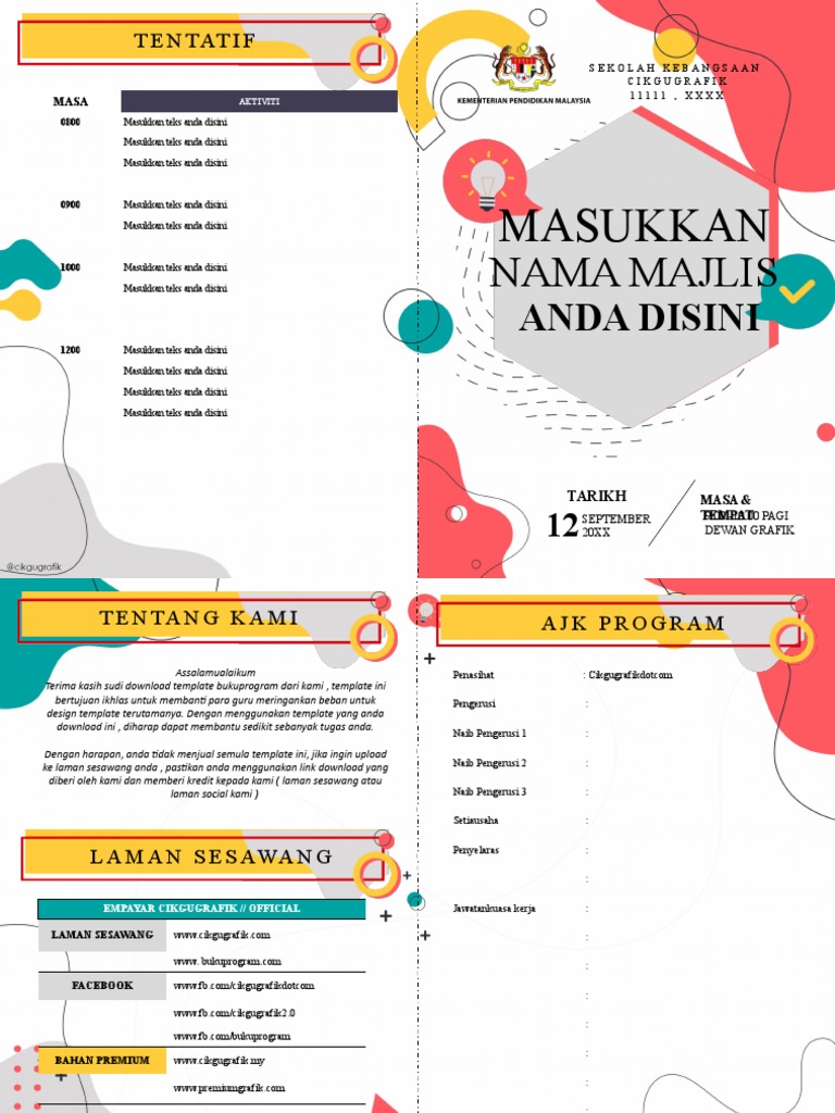 Template Buku Program Percuma PKP (Cikgugrafik) | PDF