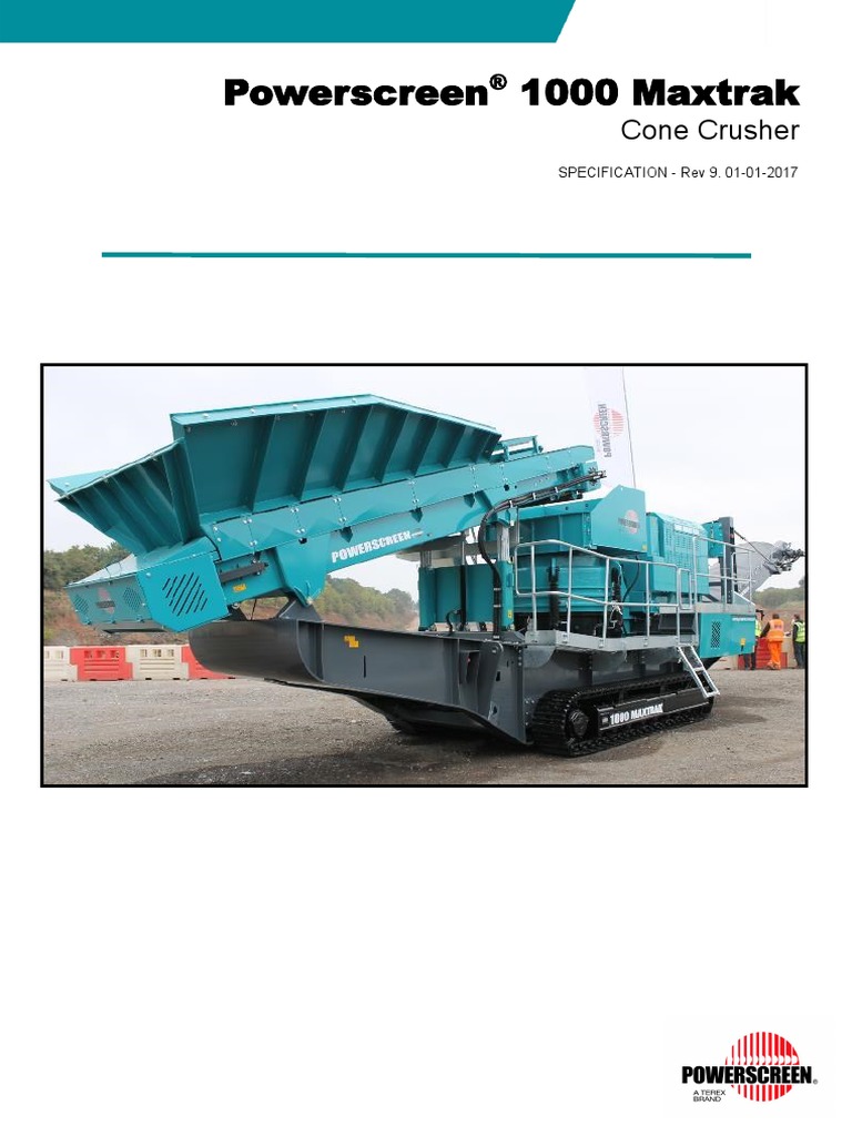 Powerscreen 1000 Maxtrak: Cone Crusher | PDF | Mechanical Engineering ...