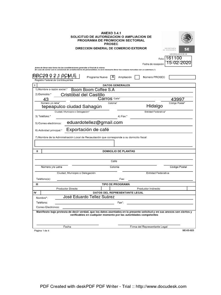 Solicitud de autorización de registro de programa de promoción ...