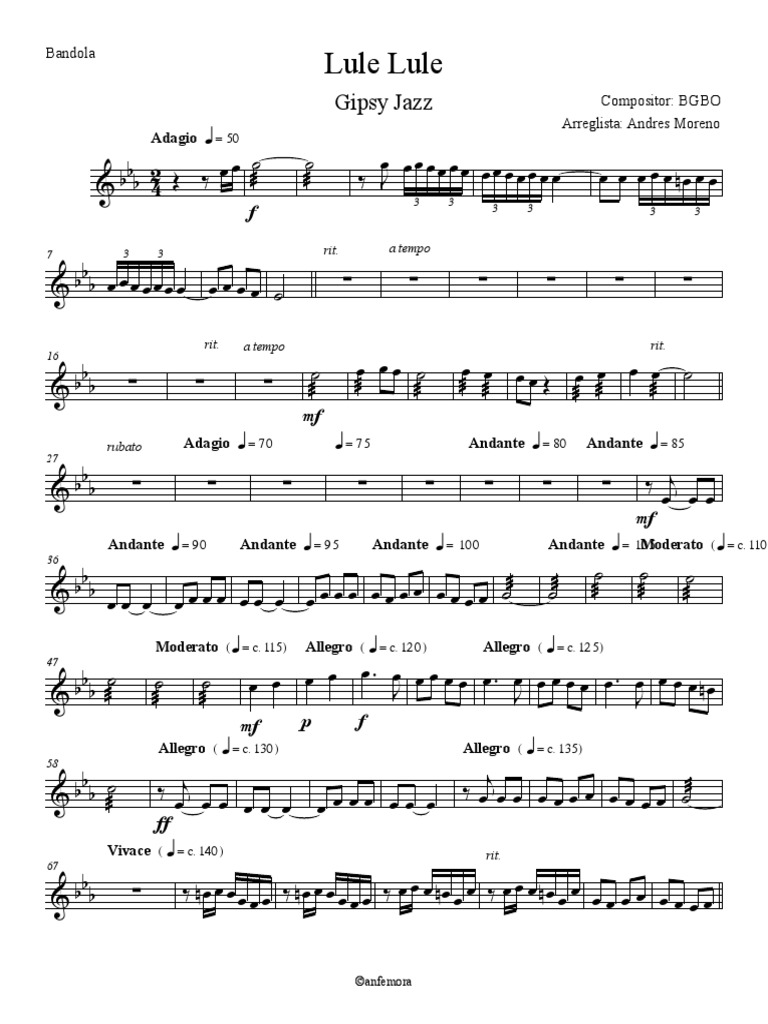 Bandola - Lule Lule | PDF | Tempo | Arts du spectacle