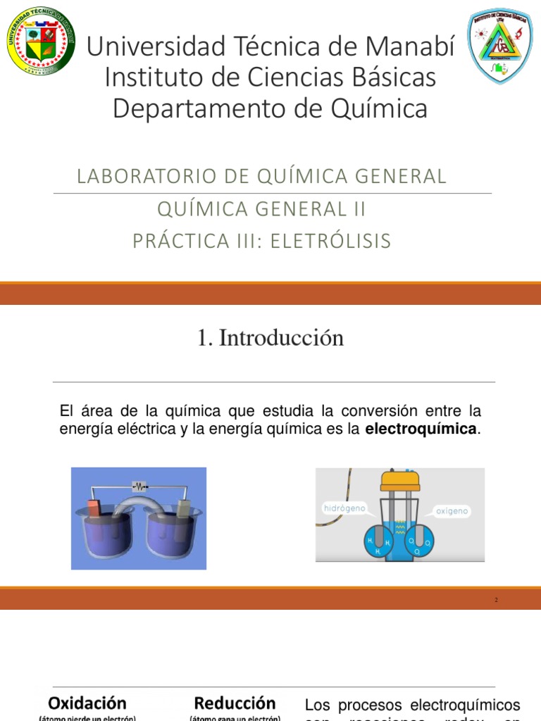 Práctica III Electrólisis Química General II PDF | PDF | Redox | Electroquímica