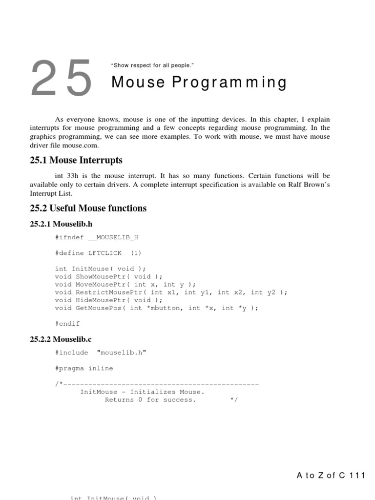 Mouse Programming | PDF
