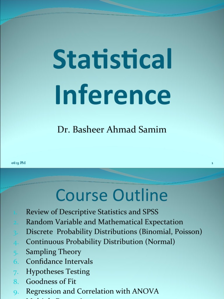 Module 1 Statistical Inference | PDF | Outlier | Statistical Analysis