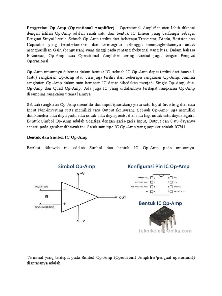 Karakteristik dan Simbol Op-Amp | PDF | Teknologi & Rekayasa