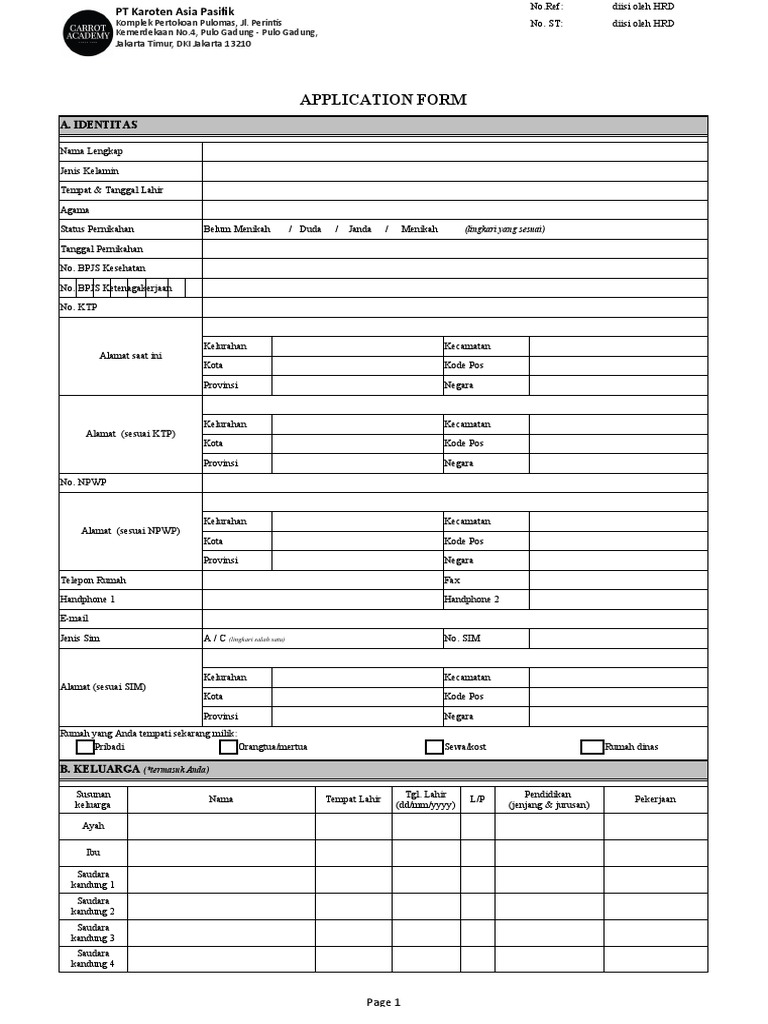 CA-Application Form | PDF