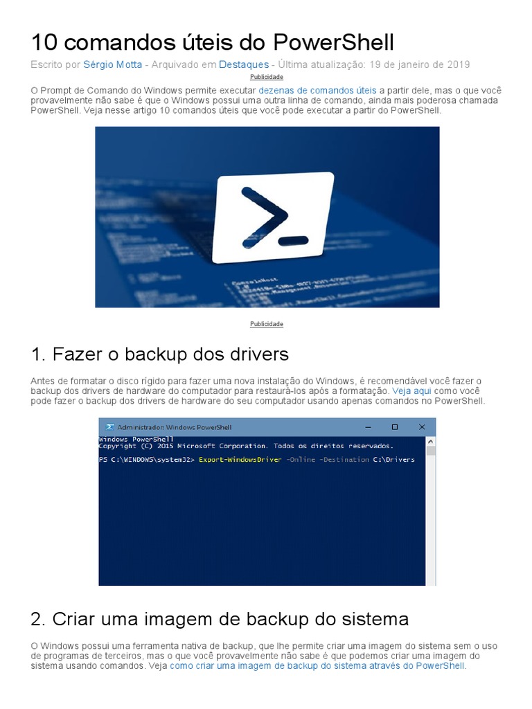 10 Comandos Do PowerShell Que Você Deveria Conhecer | PDF | Microsoft ...
