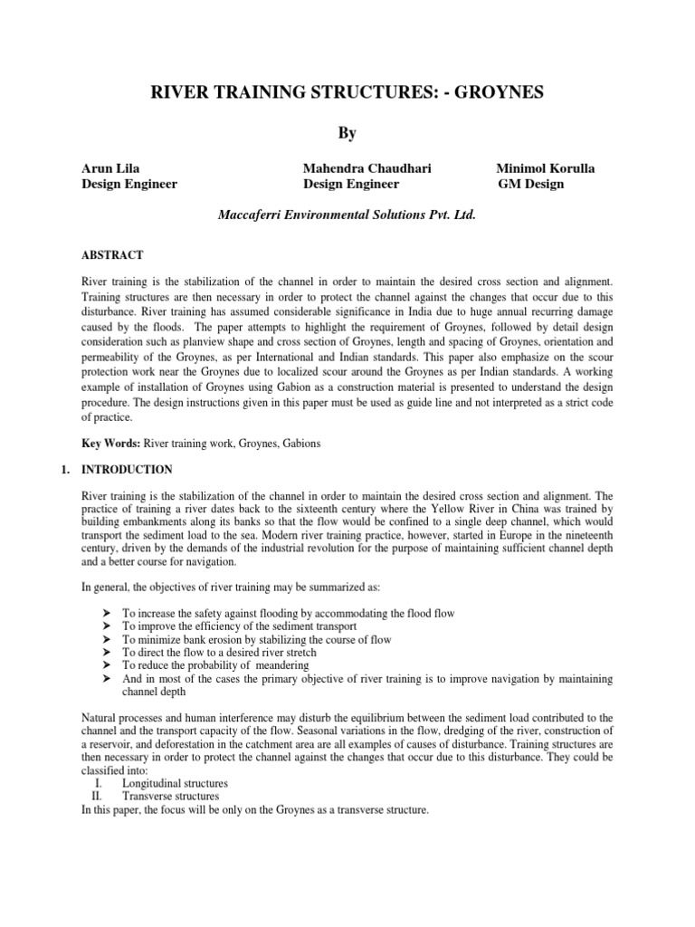 Groynes Design for River Training | PDF | River | Erosion