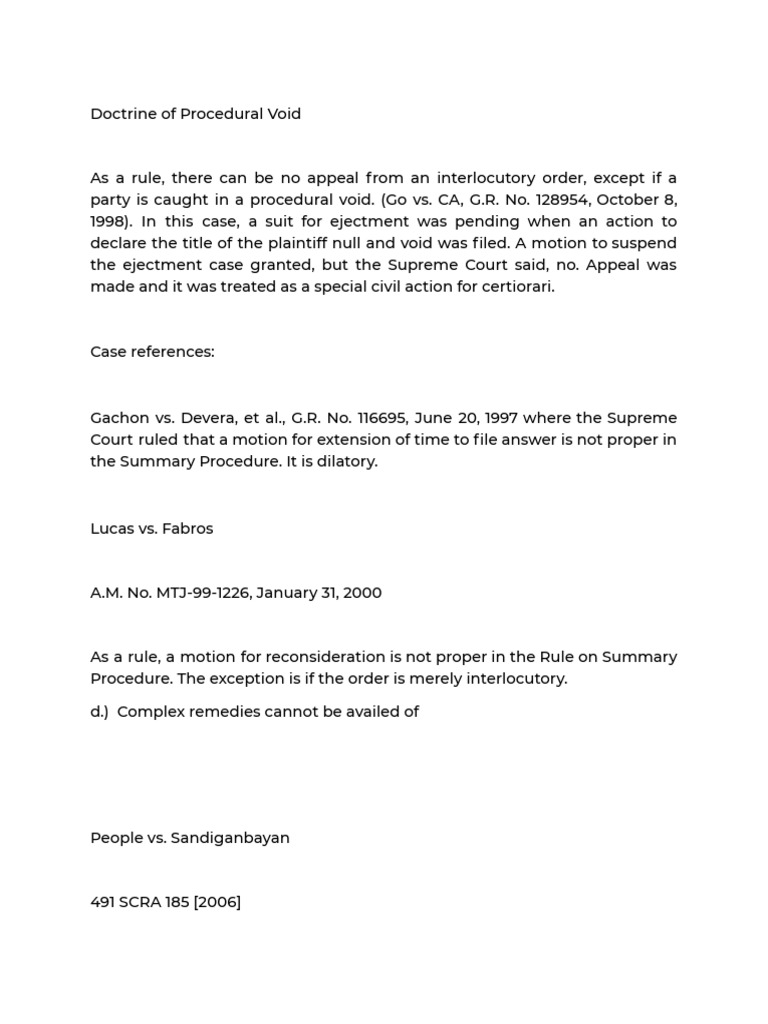 Doctrine of Procedural Void | PDF