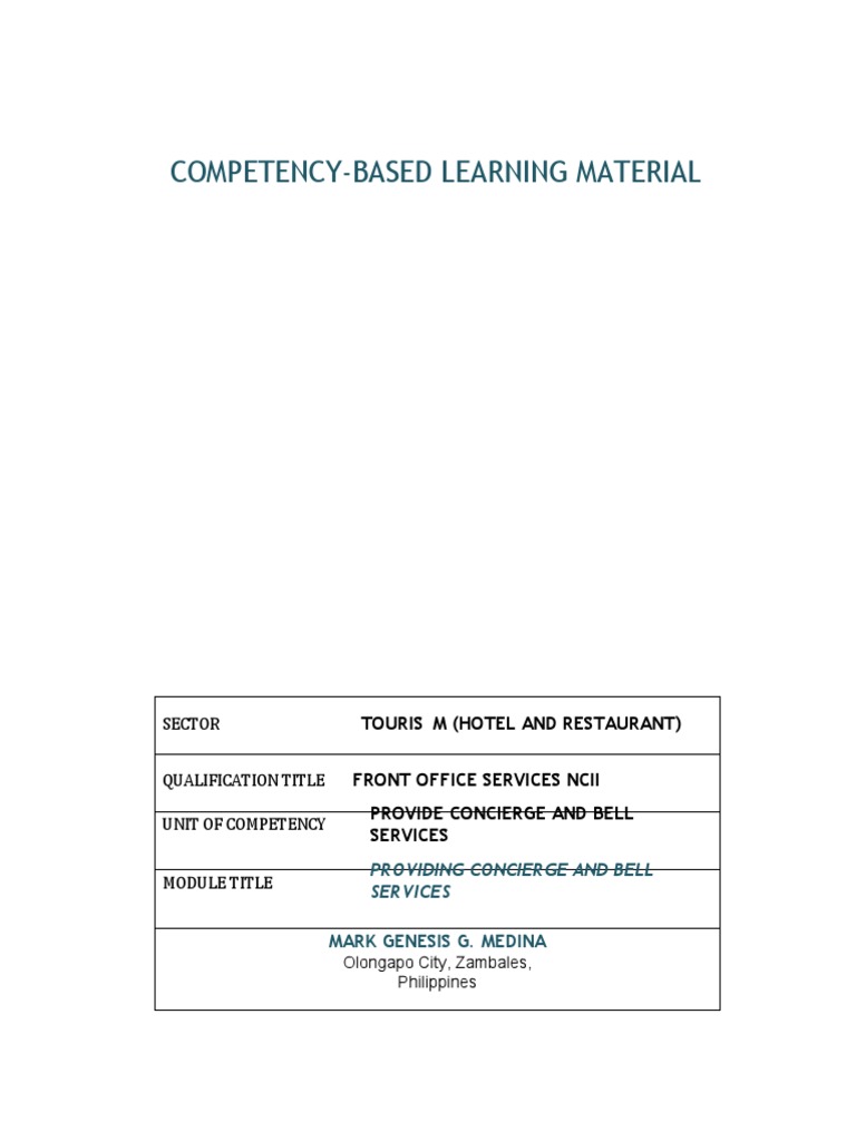 Front Office Services Ncii CBLM Providin | PDF