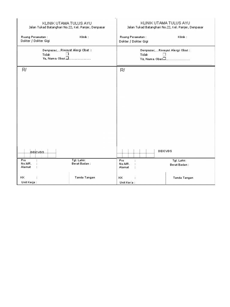 Form Resep Dokter | PDF | Kesehatan Holistik