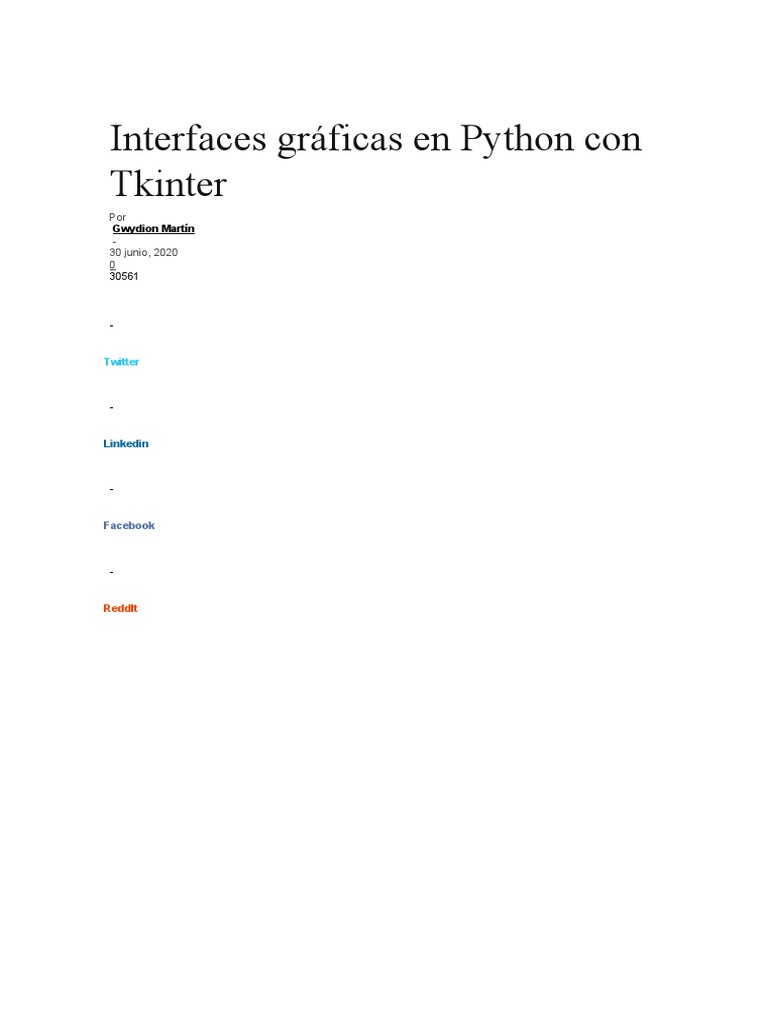 Interfaces gráficas en Python con Tkinter | PDF | Interfaces gráficas de usuario | Python ...