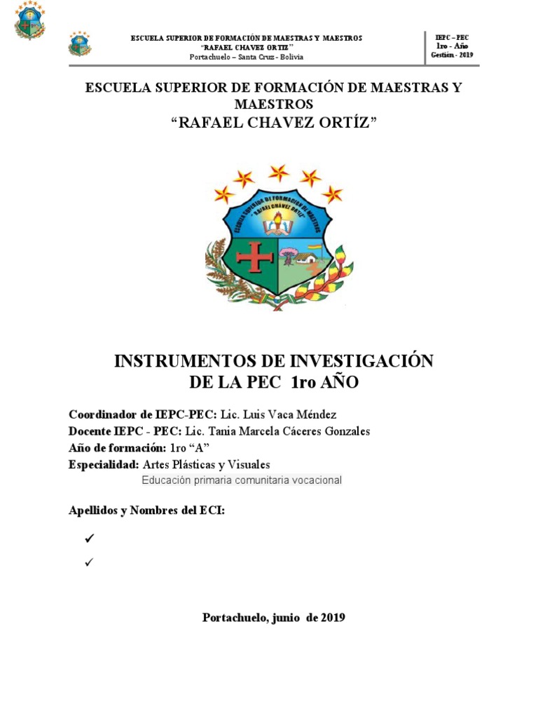 1ro. Instrumentos de Pec 2019 | PDF | Plan de estudios | Agricultura