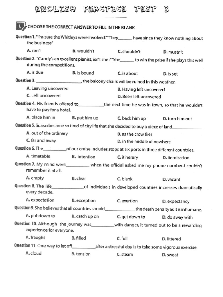 English Practice Test 3 | PDF