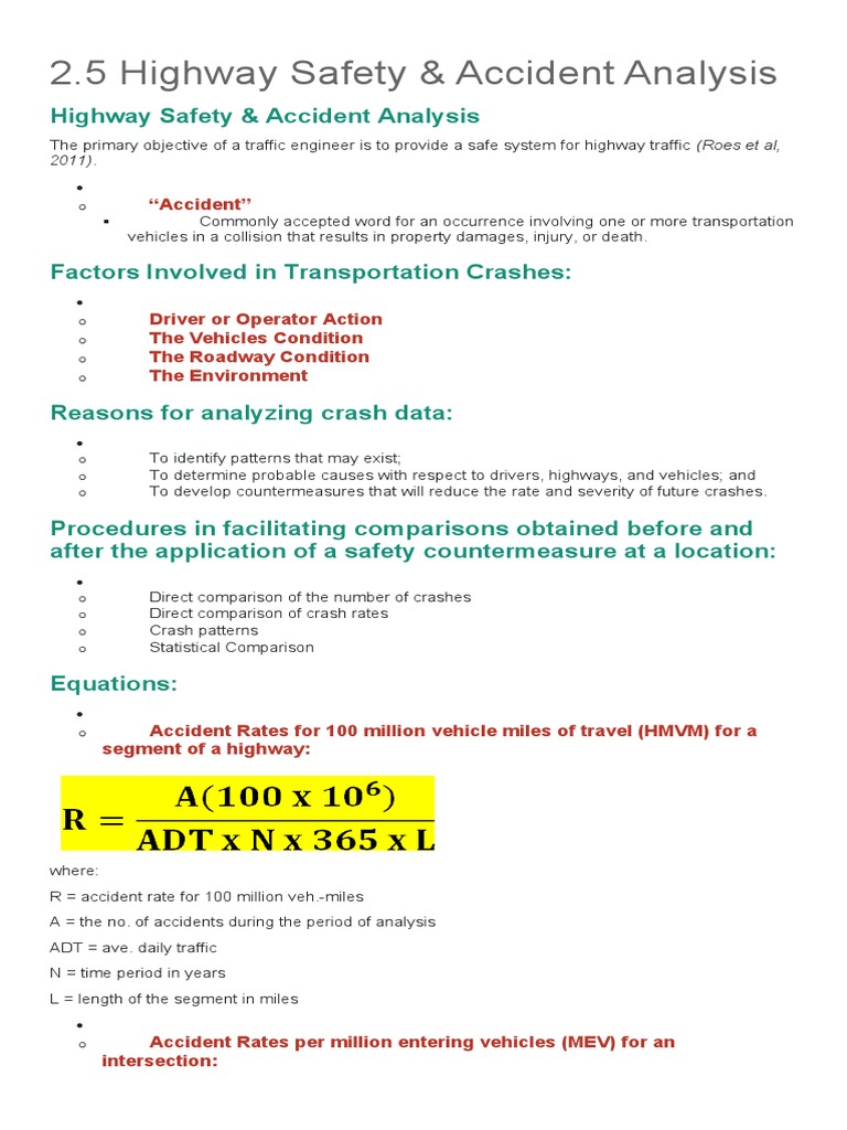 Highway Safety and Accident Analysis | PDF | Traffic Collision | Road ...