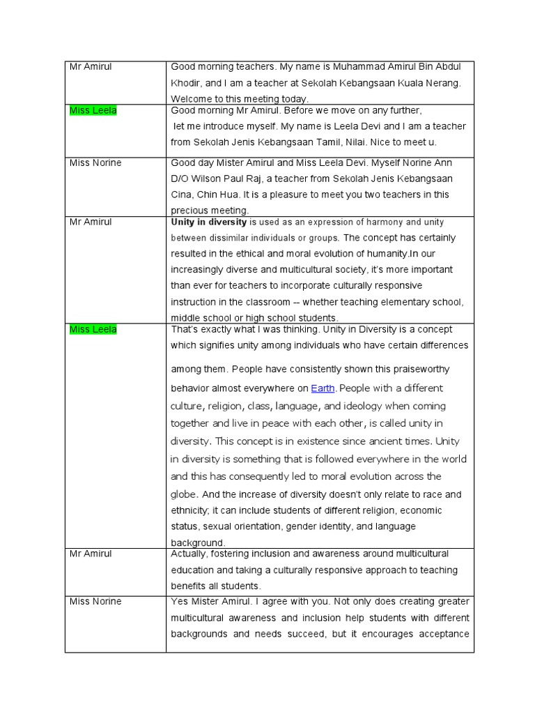 Role Play Script | PDF | Teachers | Lesson Plan