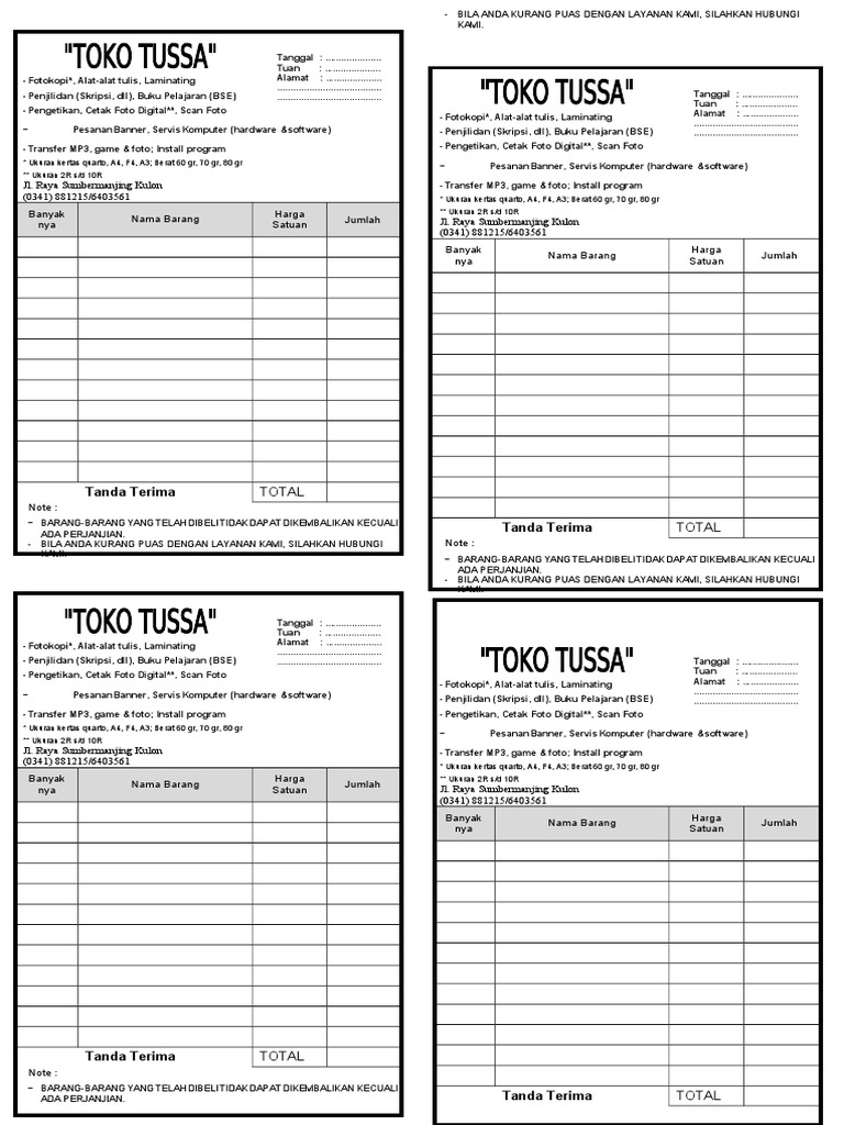 Contoh Nota Sederhana | PDF