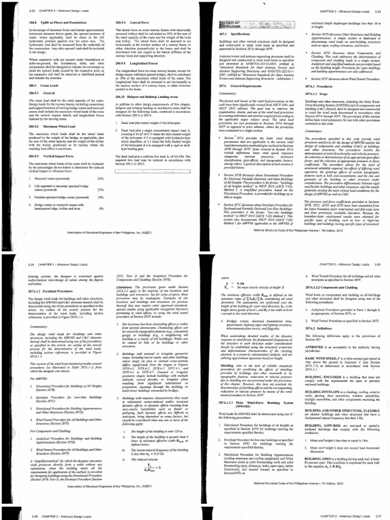 NSCP 2015 7th Edition Section 207 Wind Load | PDF
