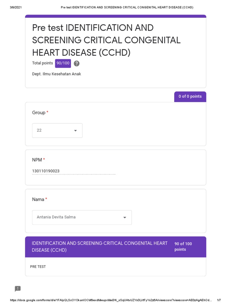 Pre Test Identification and Screening Critical Congenital Heart Disease ...