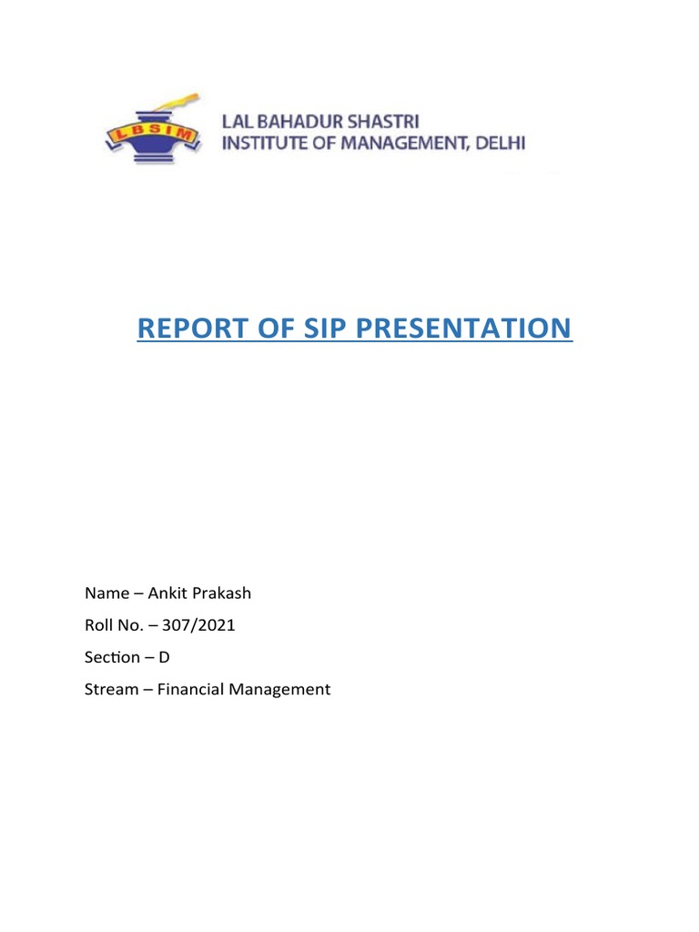 SIP Presentation Report (Day3) | PDF | Stocks | Technical Analysis