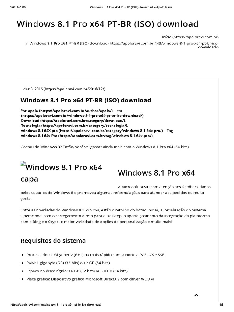 WIN8.1PTBRX64.iso - Windows 8.1 Pro x64 PT-BR (ISO) Download - Apolo ...