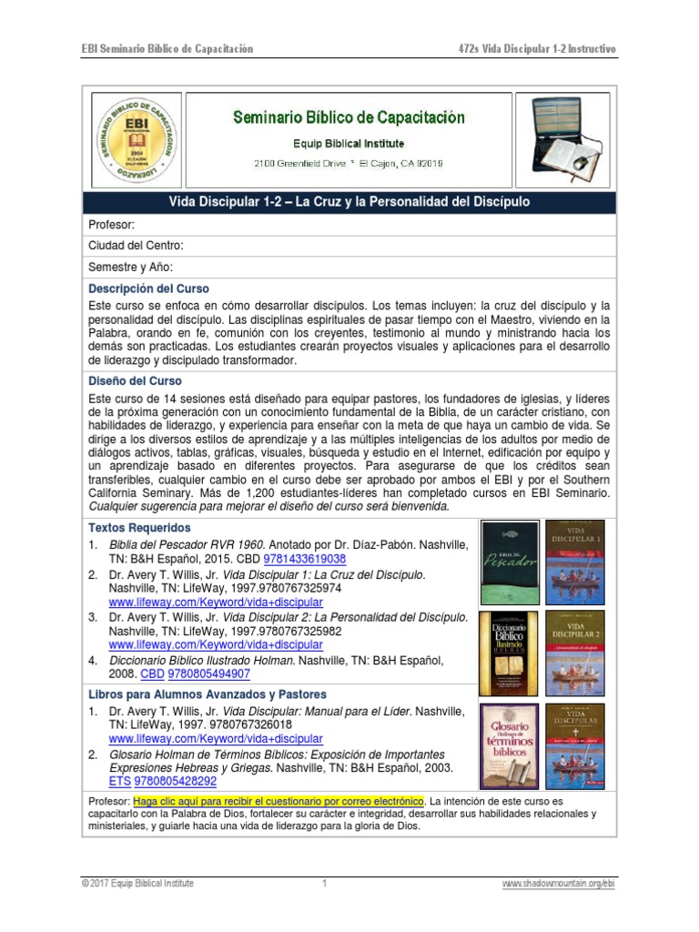 Vida Discipular 1-2 La Cruz y La Personalidad Del Discípulo | PDF ...