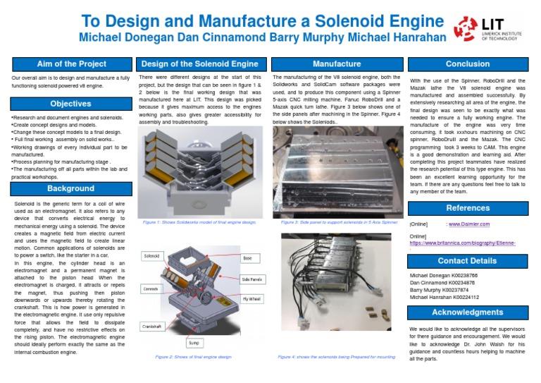 V8 Solenoid Engine Design and Manufacture | PDF | Engines | Piston