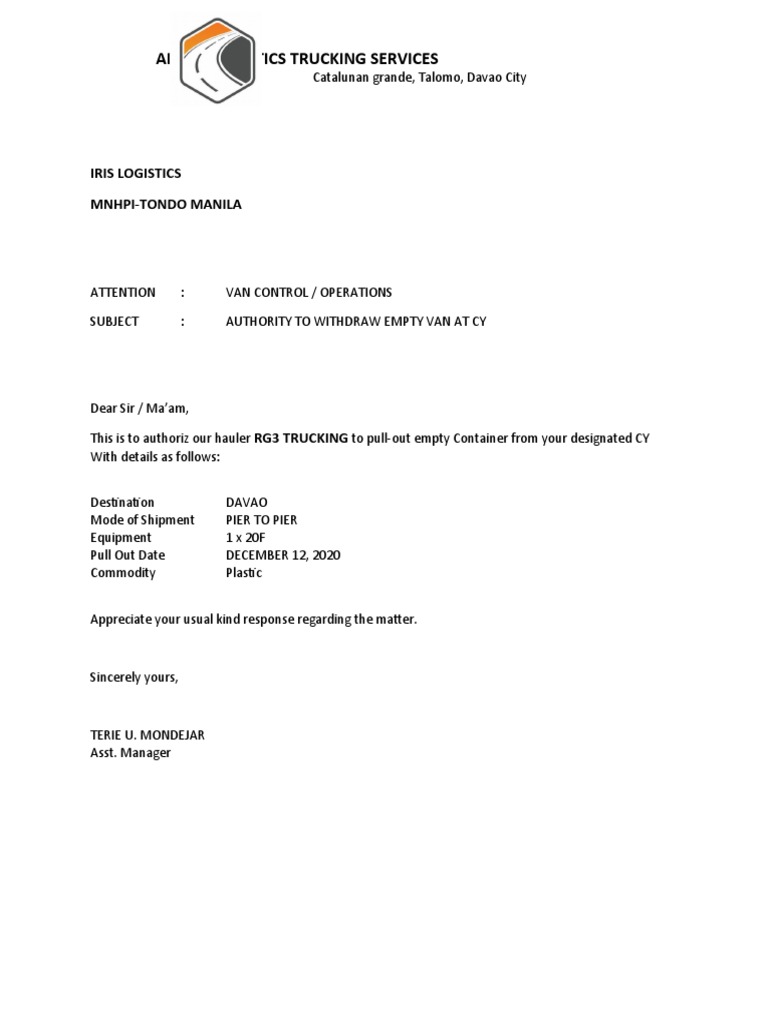 AB & G Logistics - Letterhead (1) Atw | PDF
