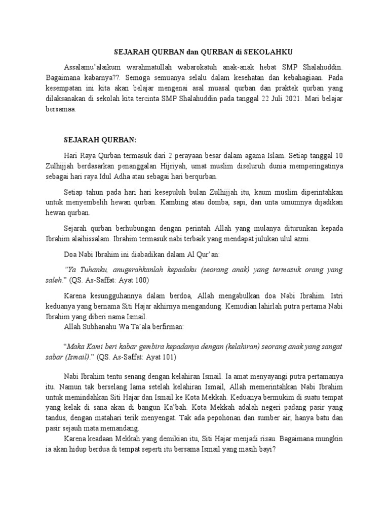 Narasi Qurban Fix | PDF