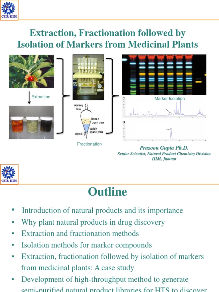 Extraction, Fractionation Followed by Isolation of Markers From ...