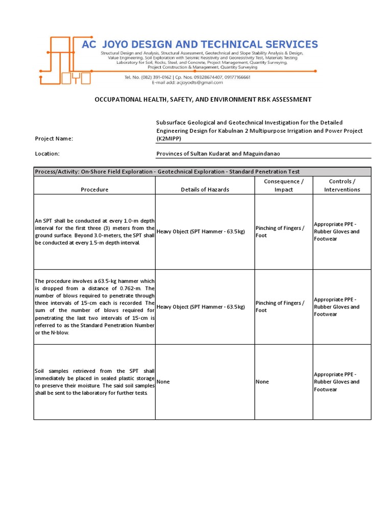 Risk Assessment | PDF | Geotechnical Engineering | Borehole
