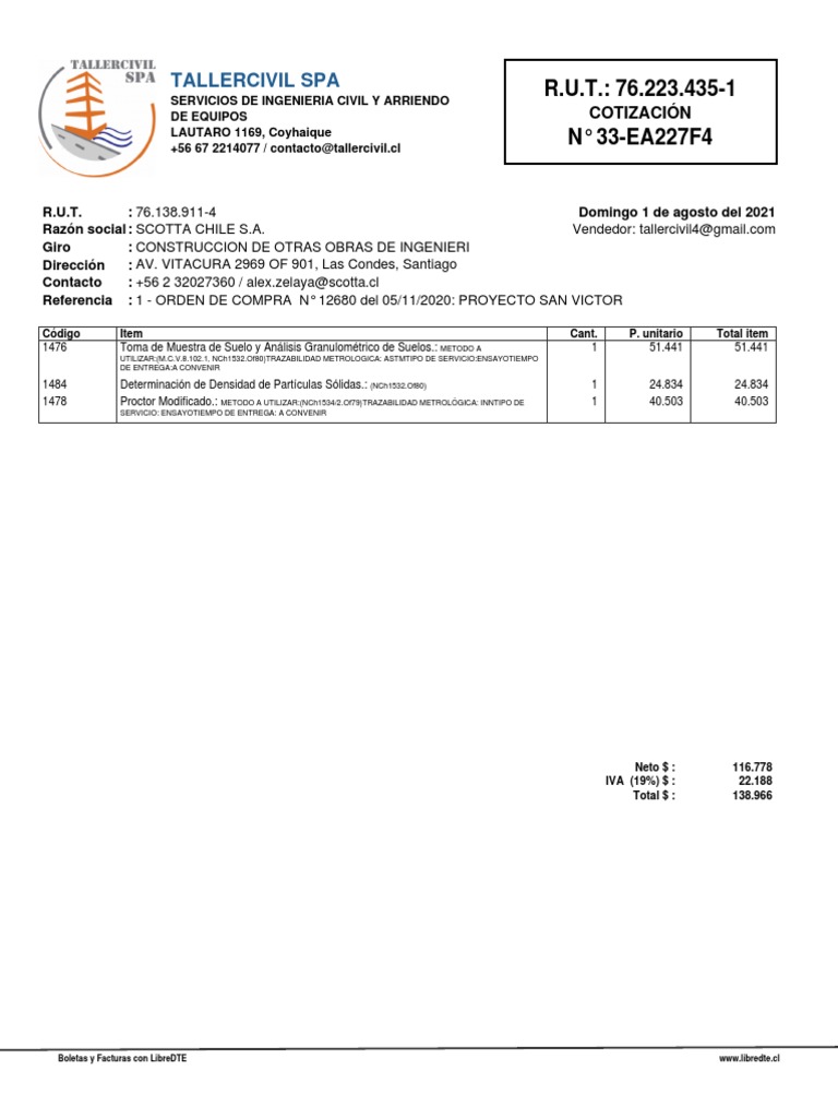 LibreDTE 76223435 33-EA227F4 | PDF