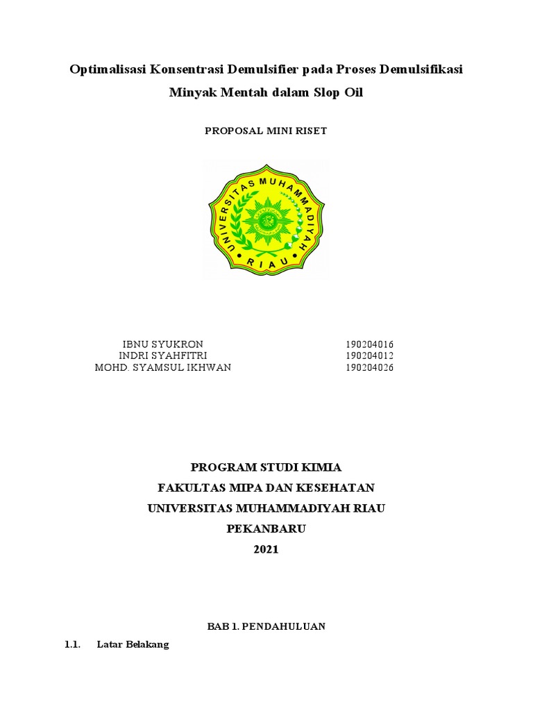 Proposal Mini Riset | PDF