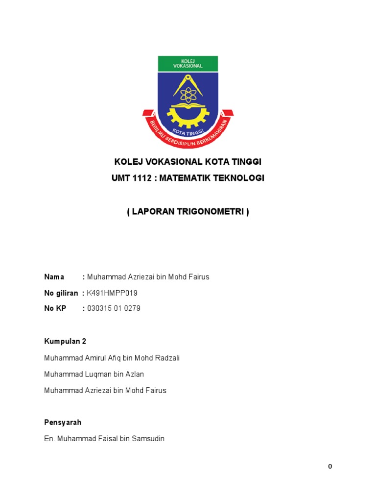 Kajian Kes Trogonometri KVKT | PDF