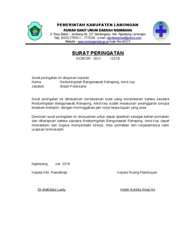 Contoh Surat Peringatan | PDF