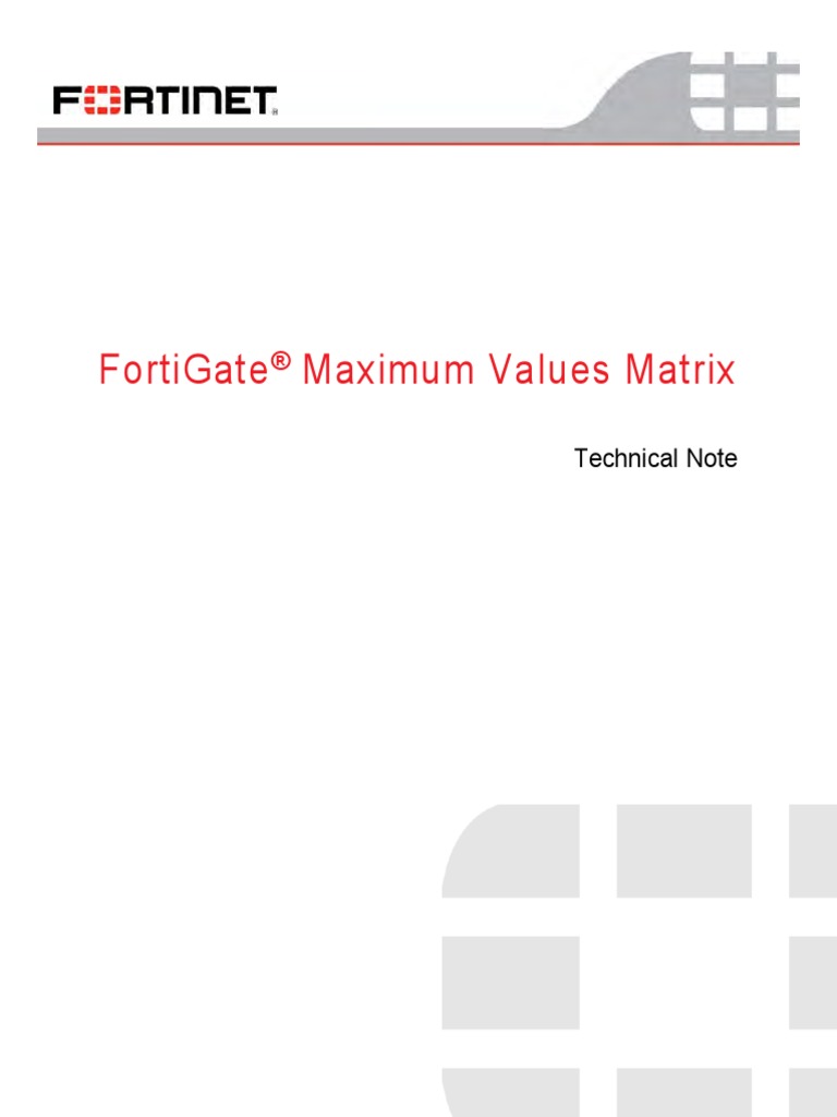 Fortigate Maximum Values Matrix: Technical Note | PDF | I Pv6 | Ip Address