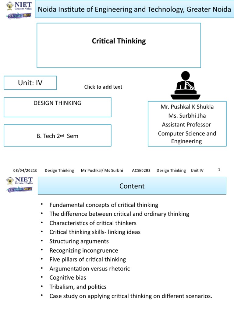 Unit 4 PPT Updated | PDF | Critical Thinking | Argument