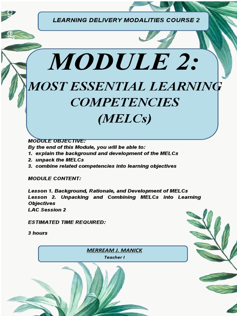 Learning Delivery Modalities Course 2 Autosaved | PDF | Educational ...