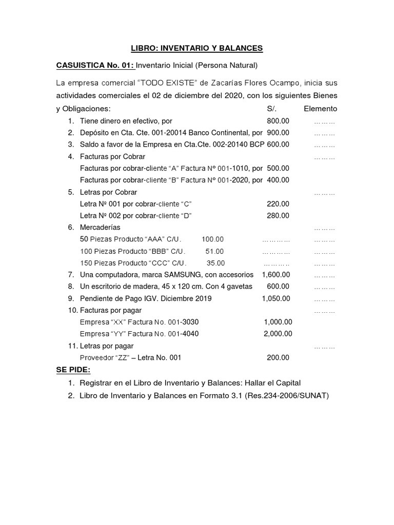 Inventario Inicial en Contabilidad | PDF | Finanzas y dinero