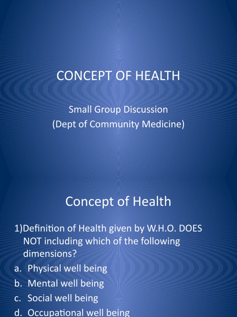 Concept of Health | PDF | Quality Of Life | Life Expectancy