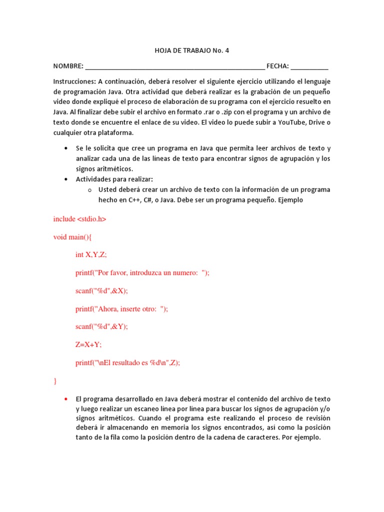 Análisis de Código Java y Video Tutorial | PDF | Java (lenguaje de ...